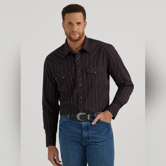 Wrangler | Shirts | Vintage Mens Wranglers Silver Edition Striped ...